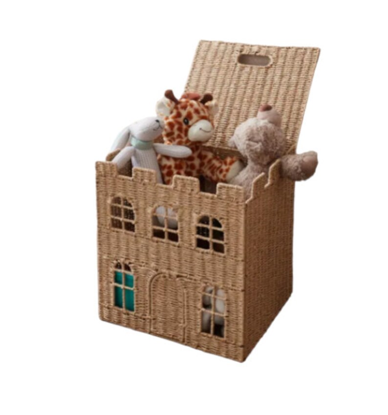 Unisex Kids Storage Solutionskids Castle Storage Basket With Lidfun ...