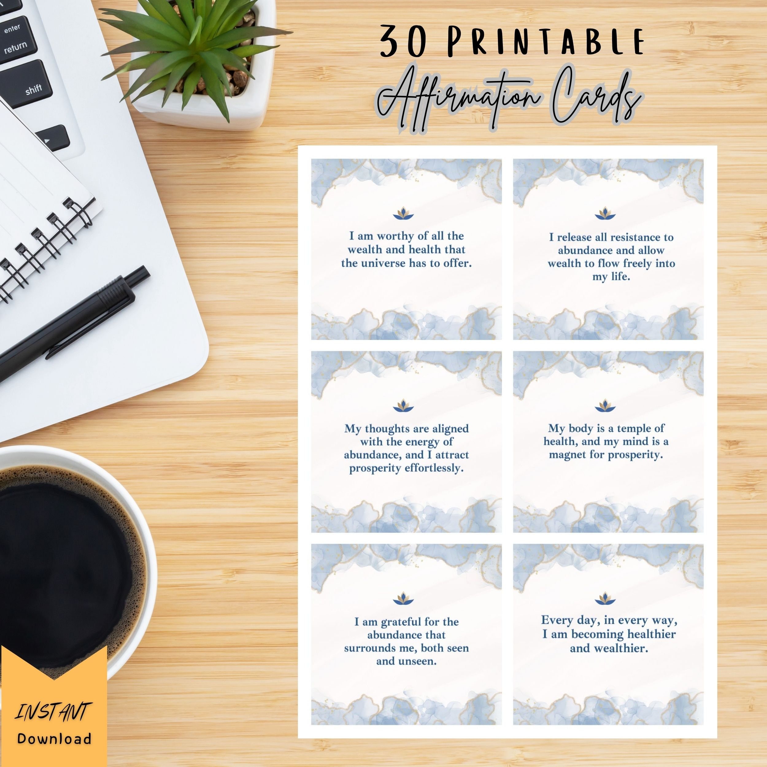 30 Printable Affirmation Cards - Etsy