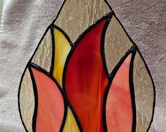 Fire Teardrop Stained Glass Pattern - Etsy