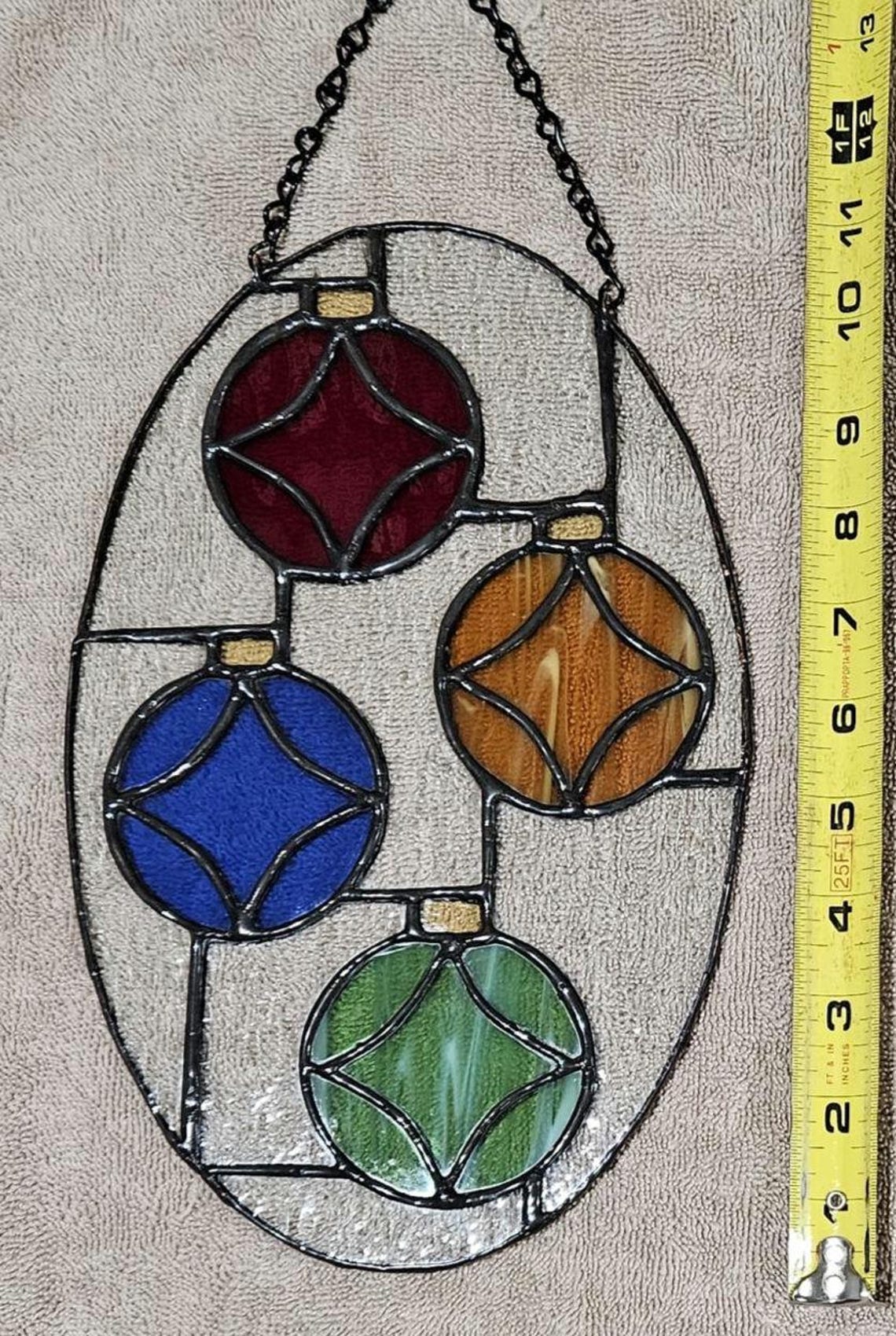 Christmas Ornament Stained Glass Panel - Etsy