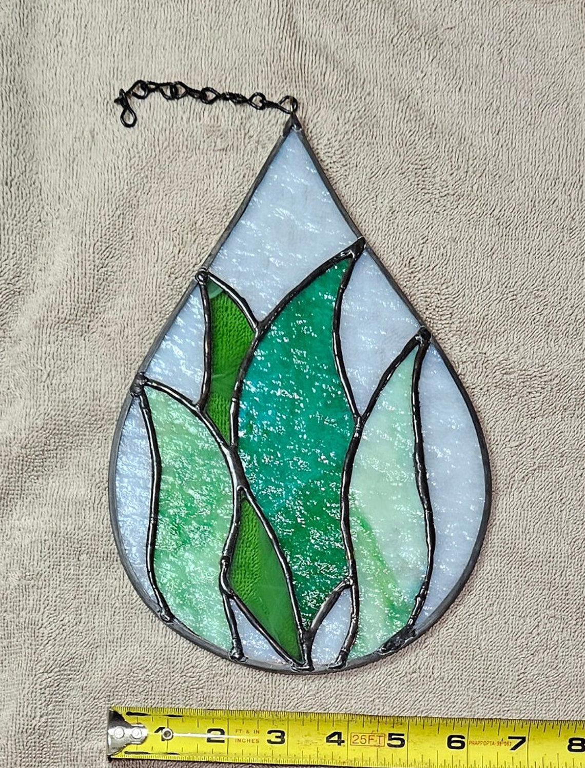 Fire Teardrop Stained Glass Suncatcher/panel - Etsy