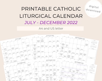 Catholic Liturgical Calendar - Etsy