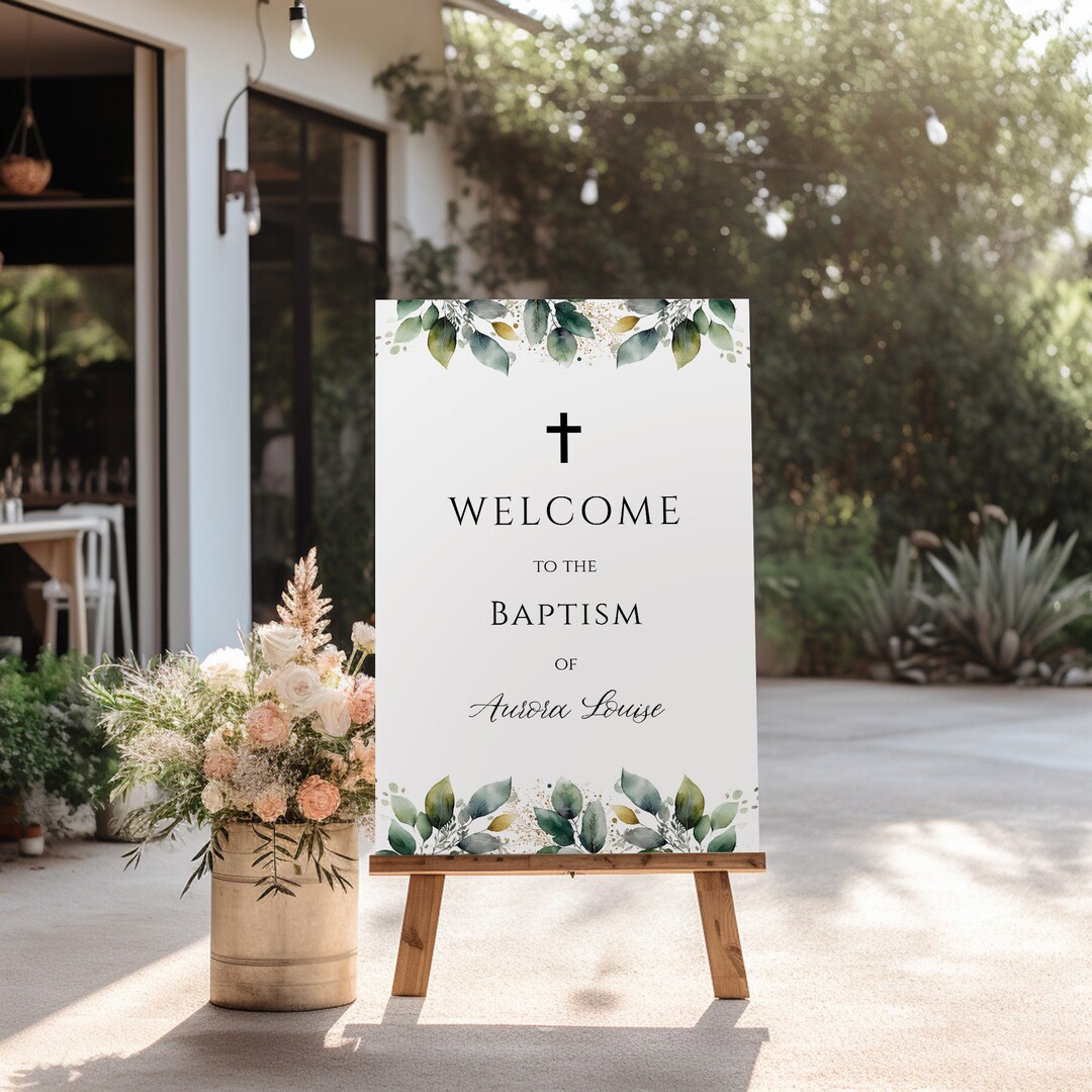 Baptism Welcome Sign Printable, 24x36, Welcome Christening Sign ...