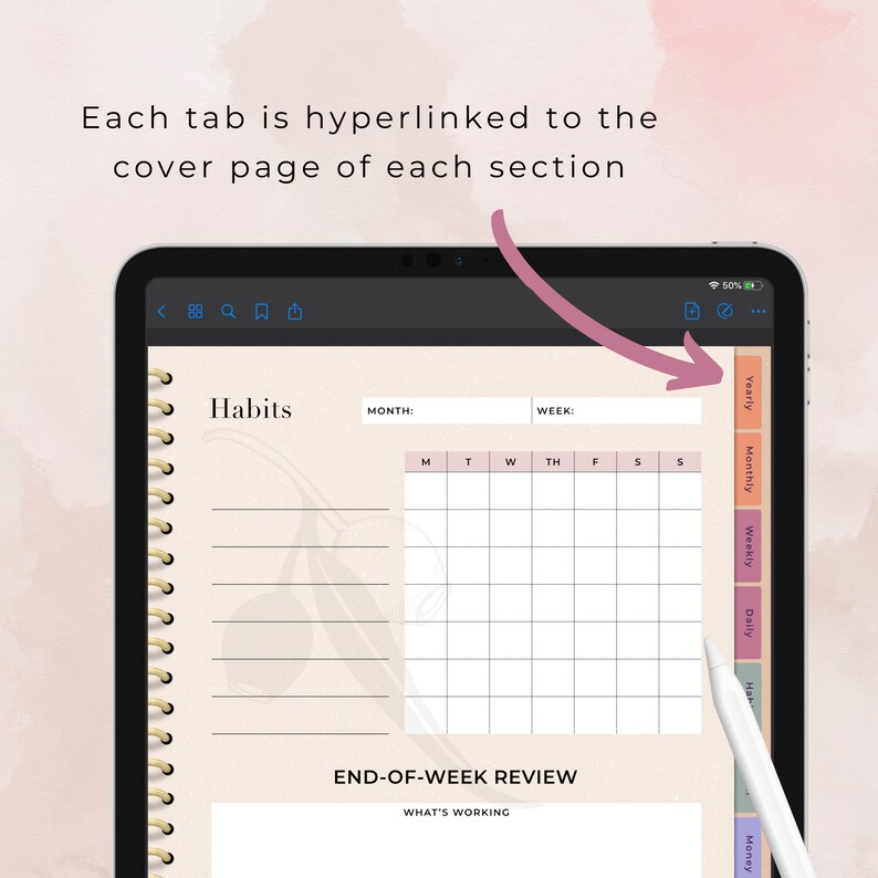 Bold Blooms Digital Planner, Spring Theme, Goodnotes, 2022 Planner ...