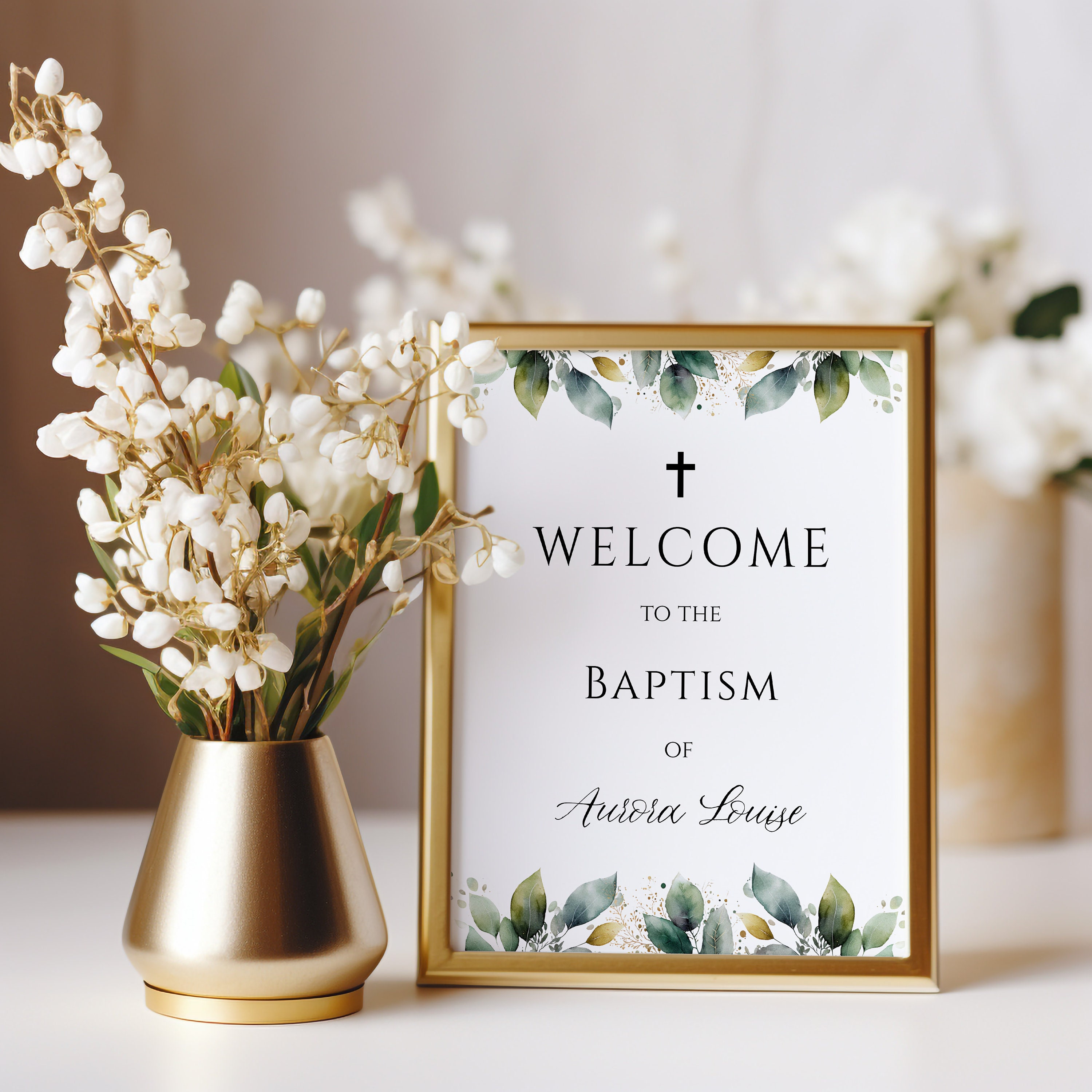 Baptism Welcome Sign Printable 8x10 Welcome Christening - Etsy