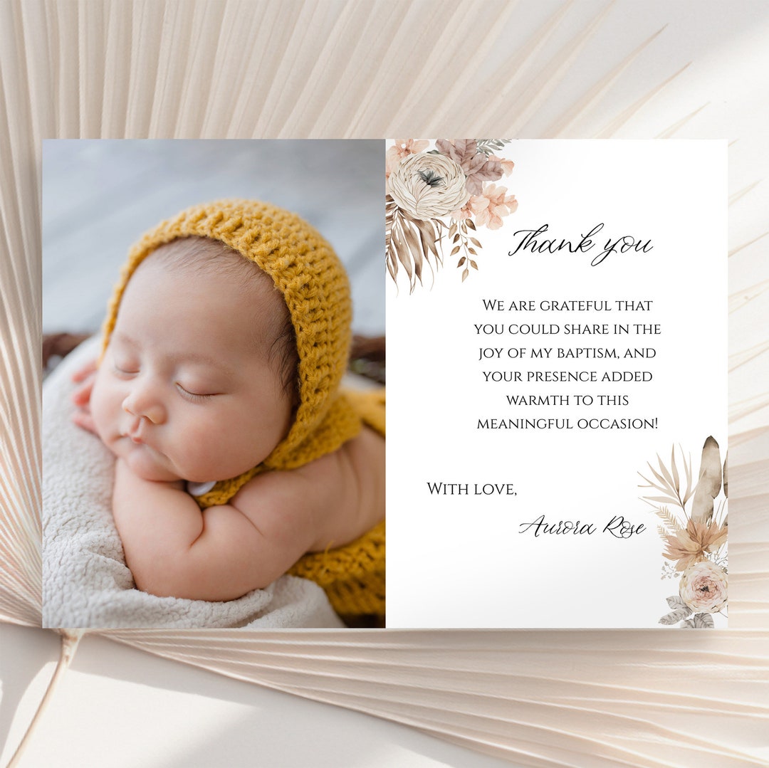 Printable Baptism Thank You, Christening Thank You | Baptism Thank You ...
