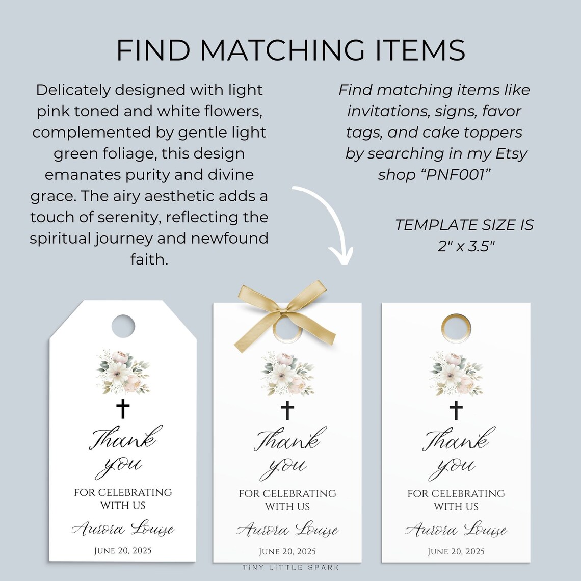 Editable Baptism Favor Tag, Baptism Favor Tag Girl, Printable Favor Tag ...