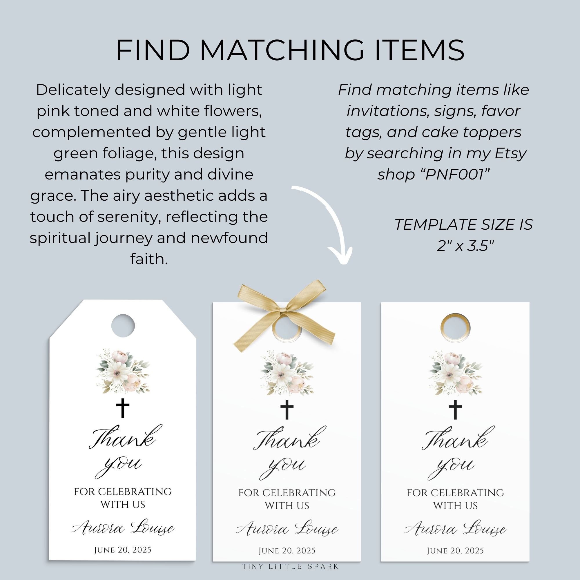 Editable Baptism Favor Tag, Baptism Favor Tag Girl, Printable Favor Tag ...
