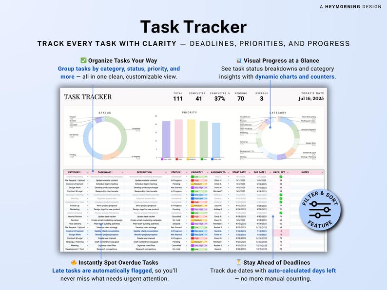 Client Tracker Google Sheets Excel CRM Client Manager Template Small Business Lead Management ...