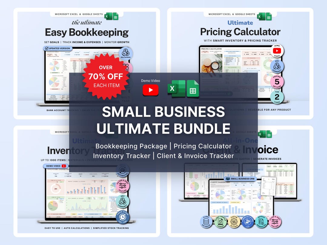 Small Business Bundle Inventory Tracker Excel Pricing Calculator for ...