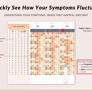 Symptom Tracker Google Sheets Chronic Illness Pain Tracker Spreadsheet ...