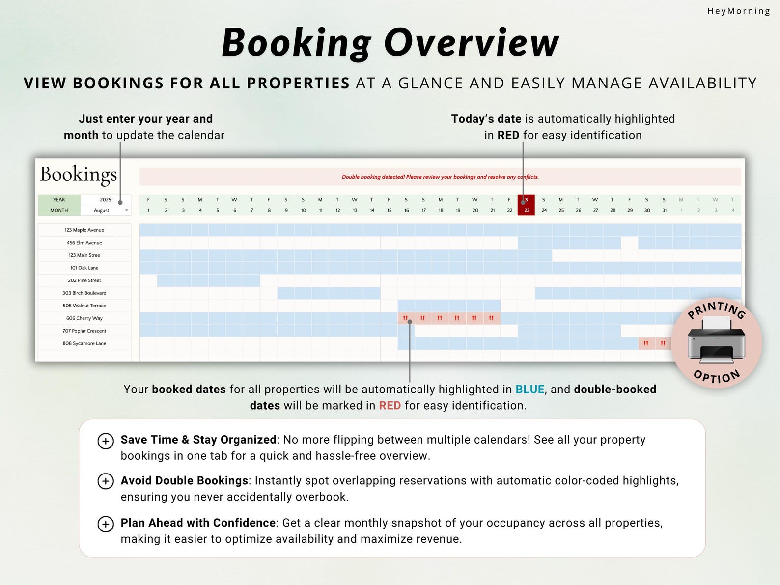 Airbnb Booking Calendar Spreadsheet Hotel Reservation Tracker Google ...