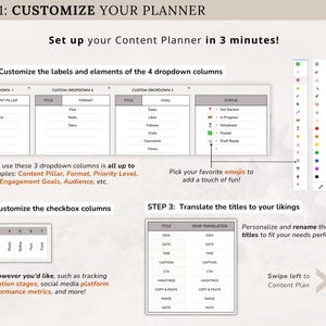 Simple Social Media Planner Spreadsheet Monthly Content Calendar Google ...