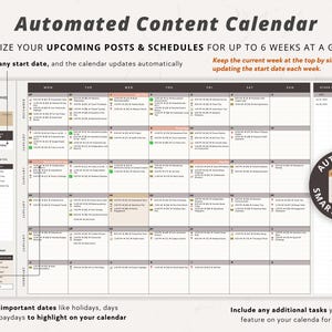 Simple Social Media Planner Spreadsheet Monthly Content Calendar Google ...
