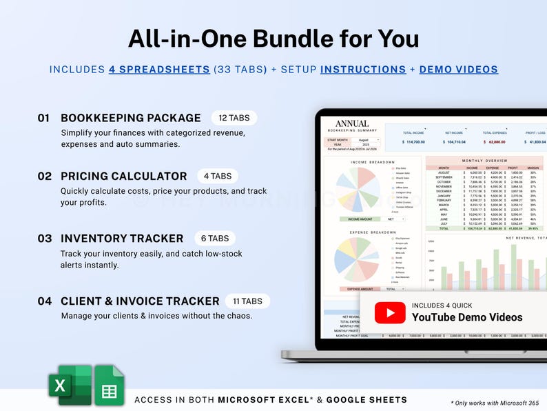 Small Business Bundle Inventory Tracker Excel Pricing Calculator for ...