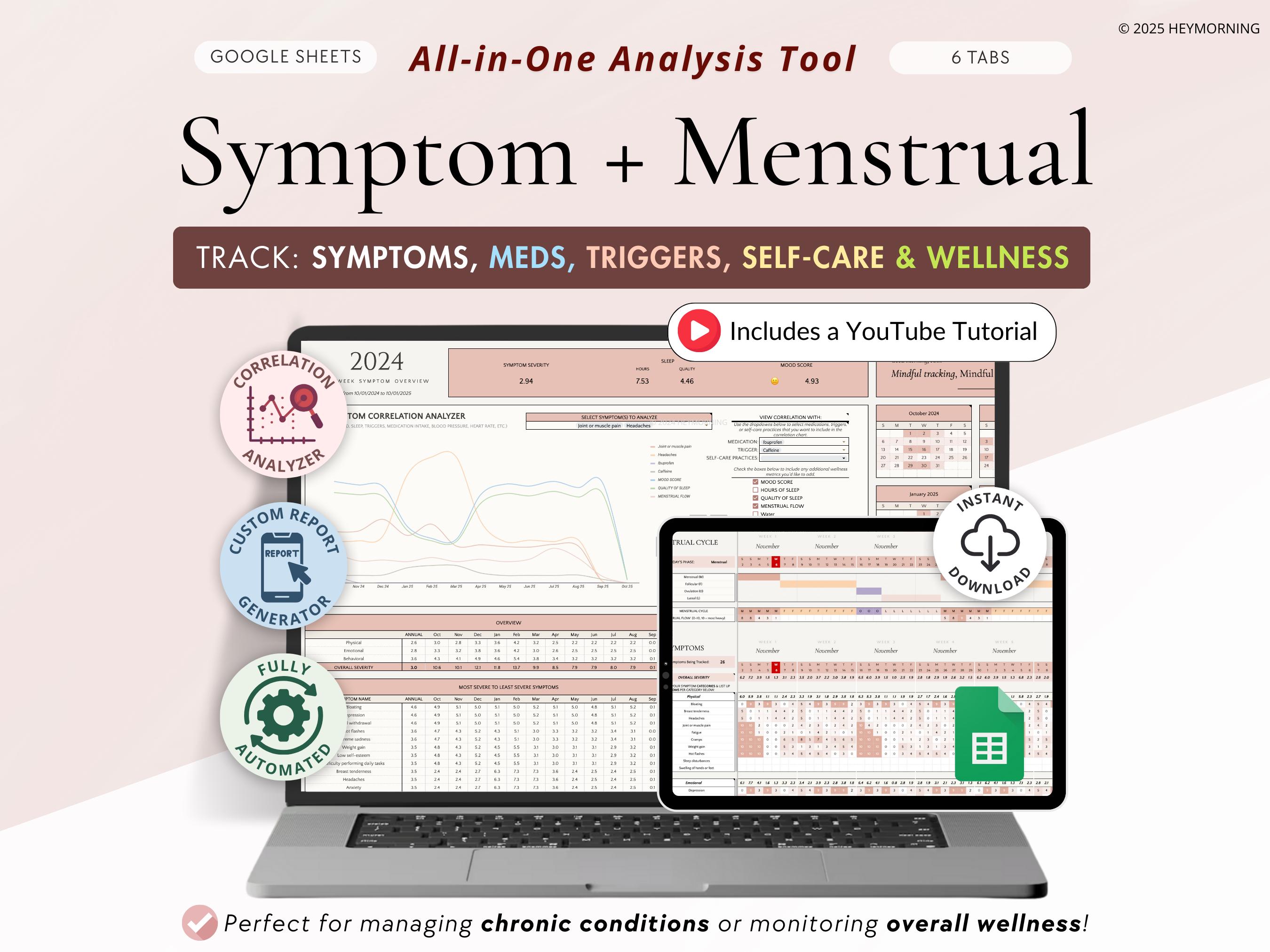 Symptom and Period Tracker Spreadsheet PMDD PMS Symptom Tracker Google ...