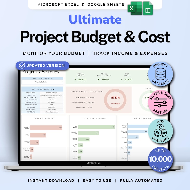 Project Billing Excel - Etsy