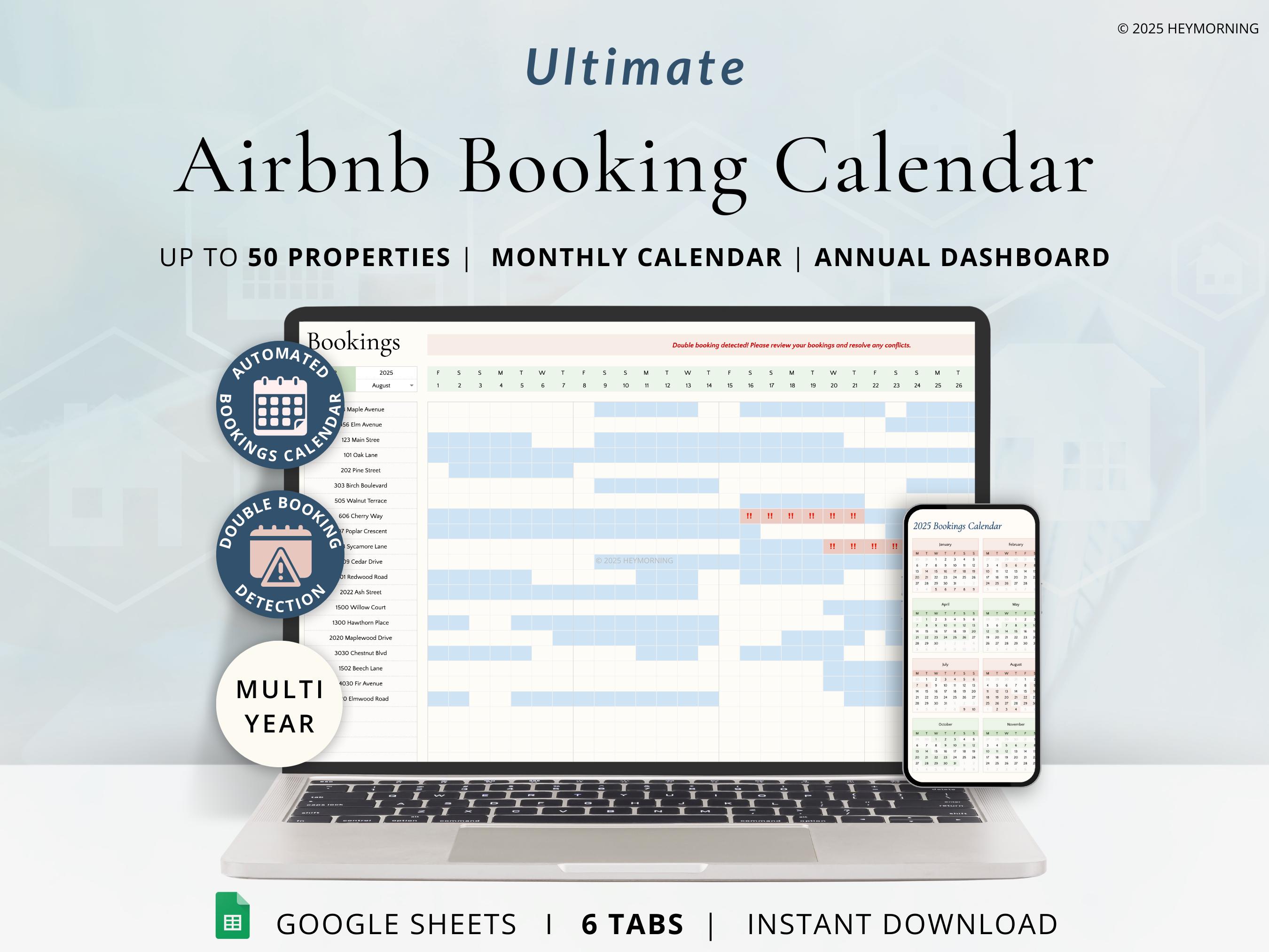 Airbnb Reservation Tracker Google Sheets Vacation Rental Booking ...