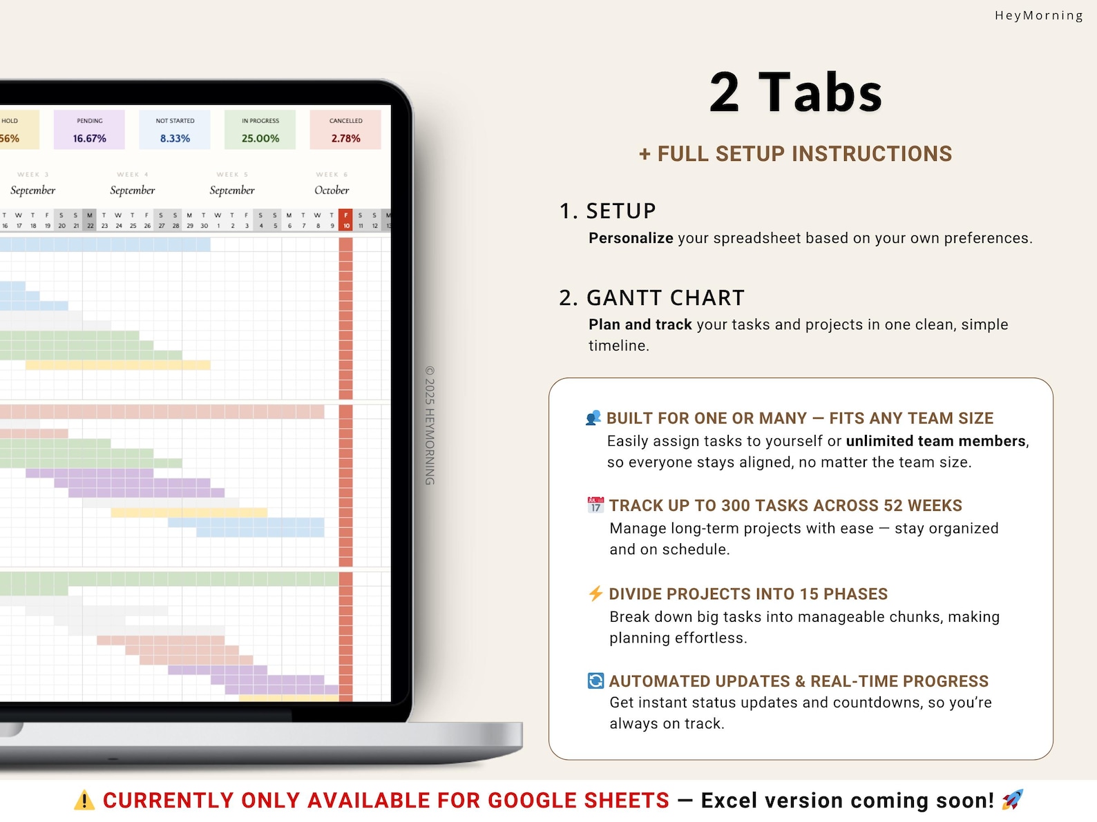 Project Timeline Tracker Gantt Chart Google Sheets Project Planner Task ...