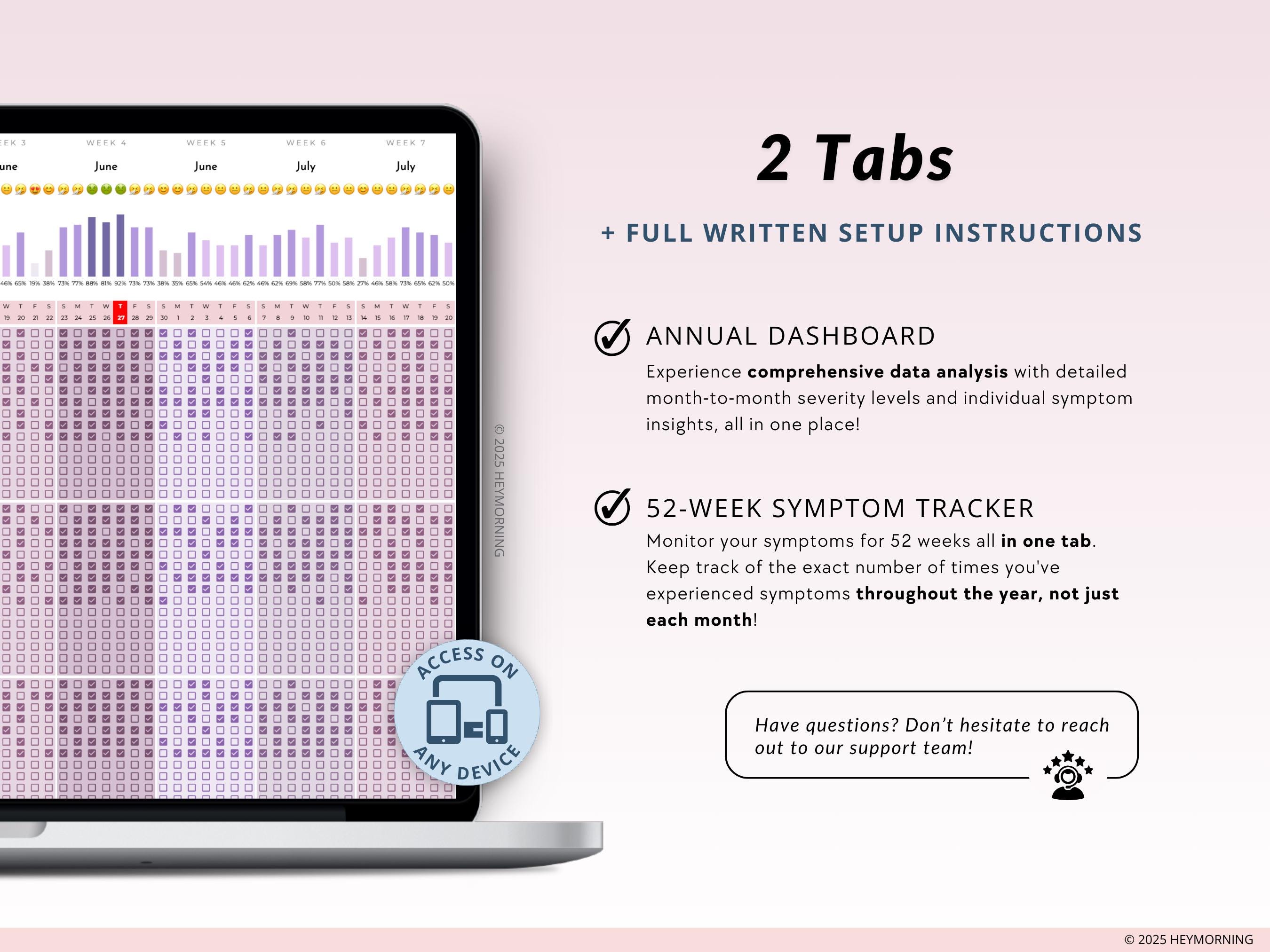 PMDD Symptom Tracker Google Sheets PMS Tracker Spreadsheet Premenstrual ...