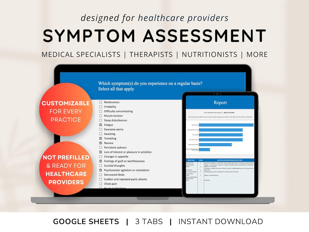Health Assessment Google Sheets Symptom Checker Spreadsheet for Health ...