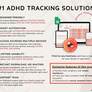 ADHD Tracker Google Sheets Symptom Tracker Spreadsheet Annual ADHD ...