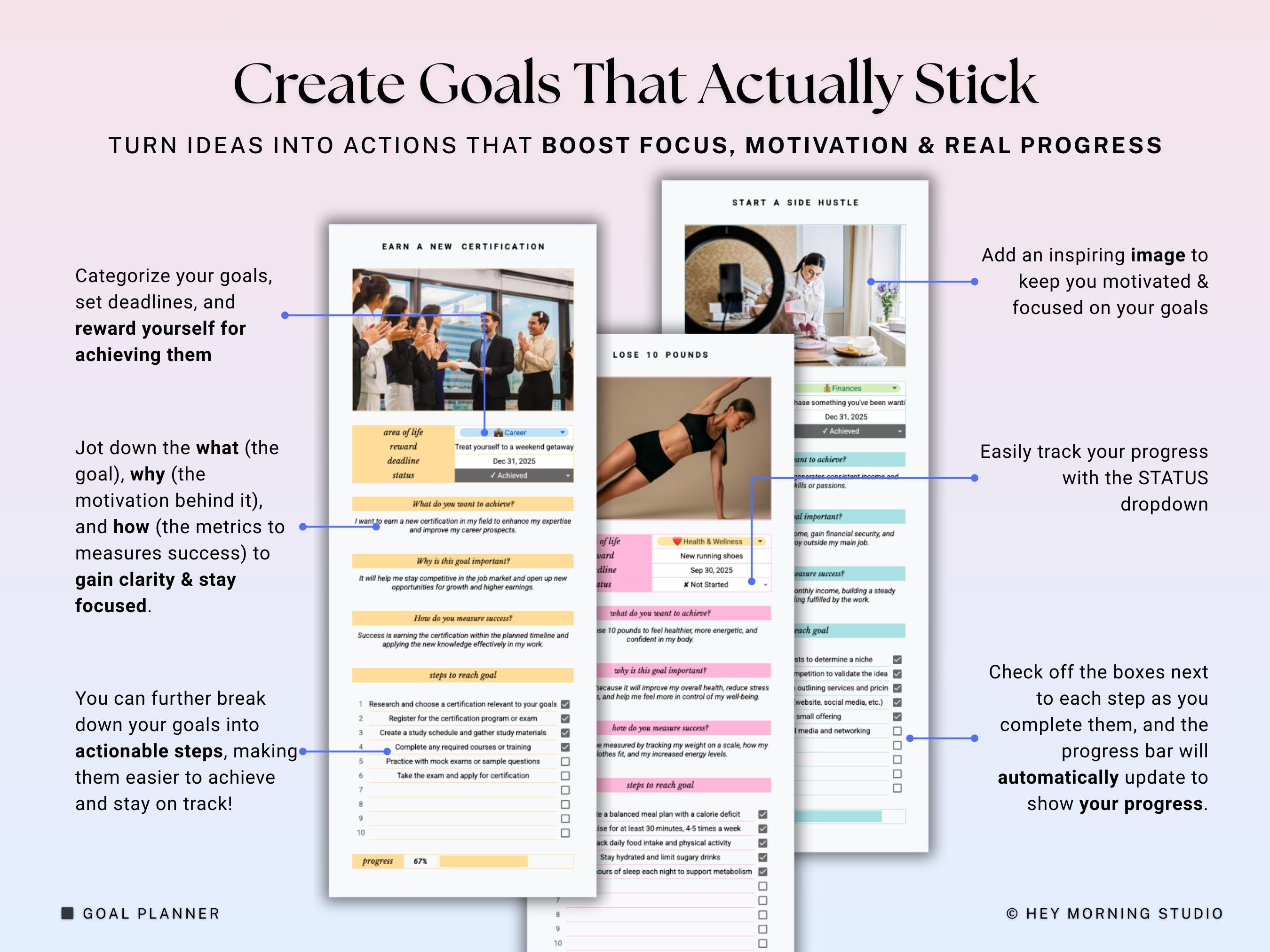 Productivity Bundle Habit Tracker Google Sheets Excel Daily Weekly ...