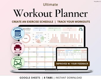 Workout Planner Google Sheets Exercisetracker Spreadsheet Fitness ...