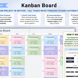 Task Tracker Spreadsheet Team Task Manager Google Sheets Excel To-do List Daily Weekly Planner ...