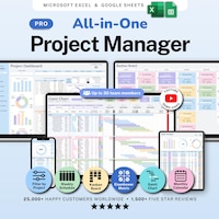 Weekly Project Planner Excel Template With Gantt Chart - With Examples ...