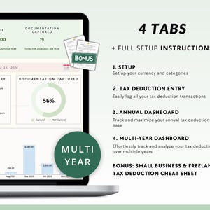 Tax Deduction Tracker Google Sheets Self-employed Tax Spreadsheet Small ...