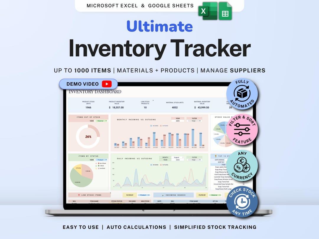 Inventory Tracker Spreadsheet for Small Business Inventory Template ...