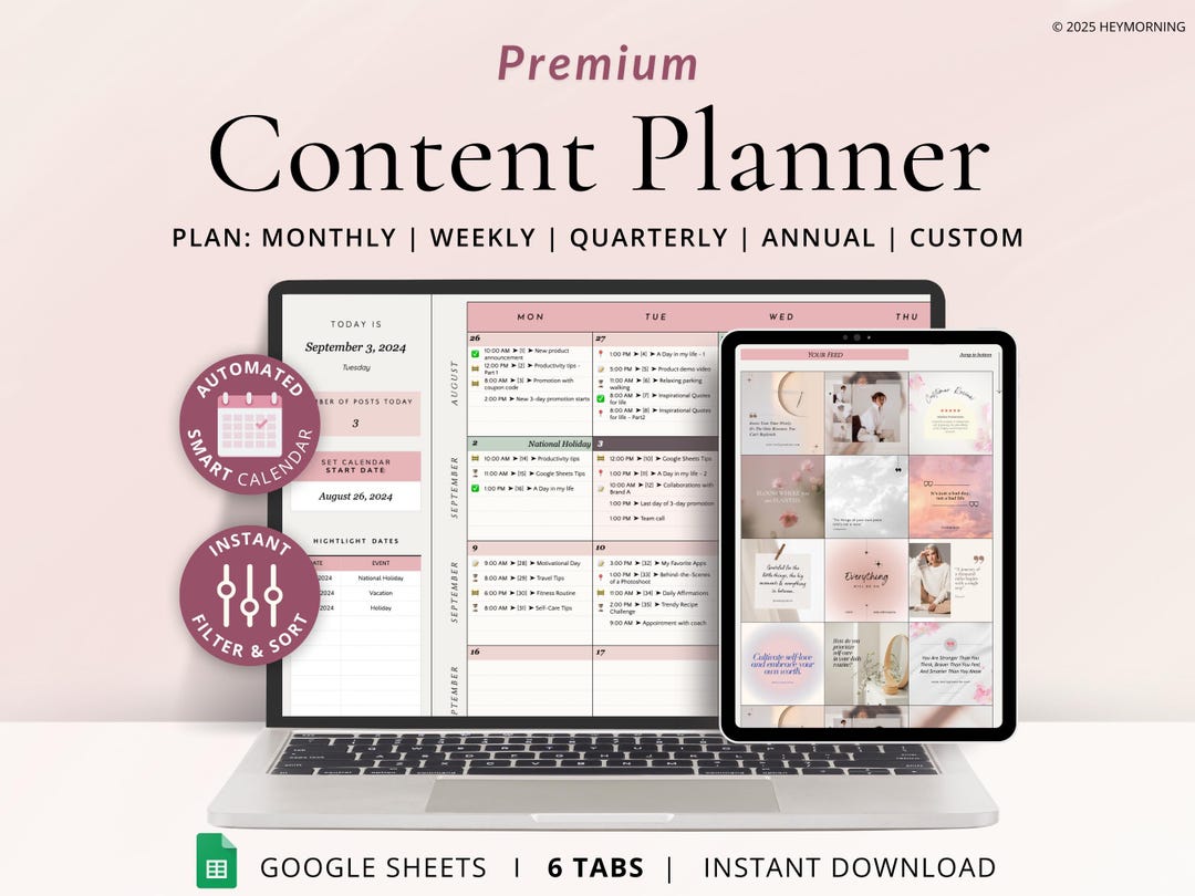 Content Calendar Google Sheets Social Media Content Planning ...