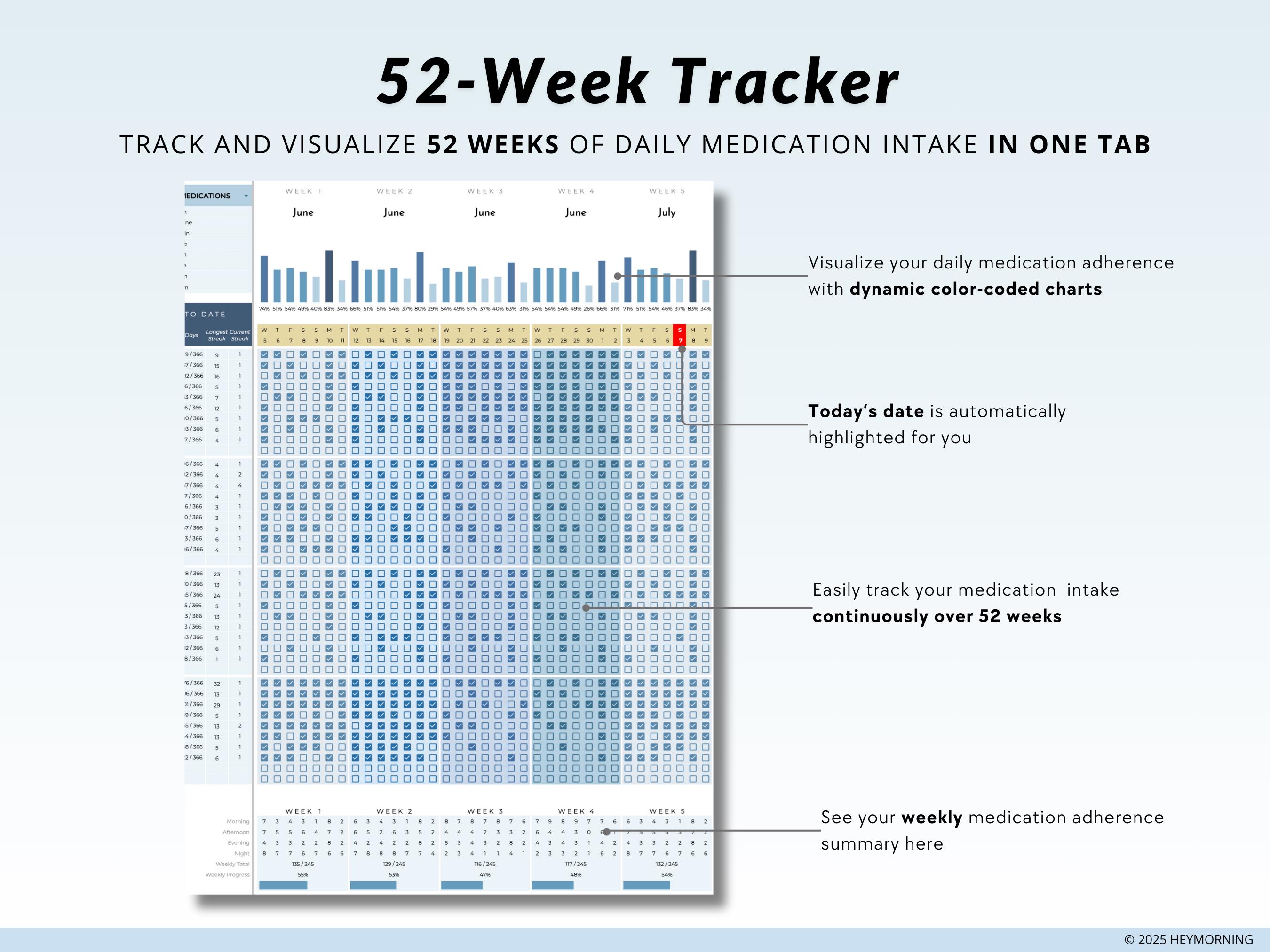 Medication Tracker Google Sheets Daily Supplement Spreadsheet Annual ...