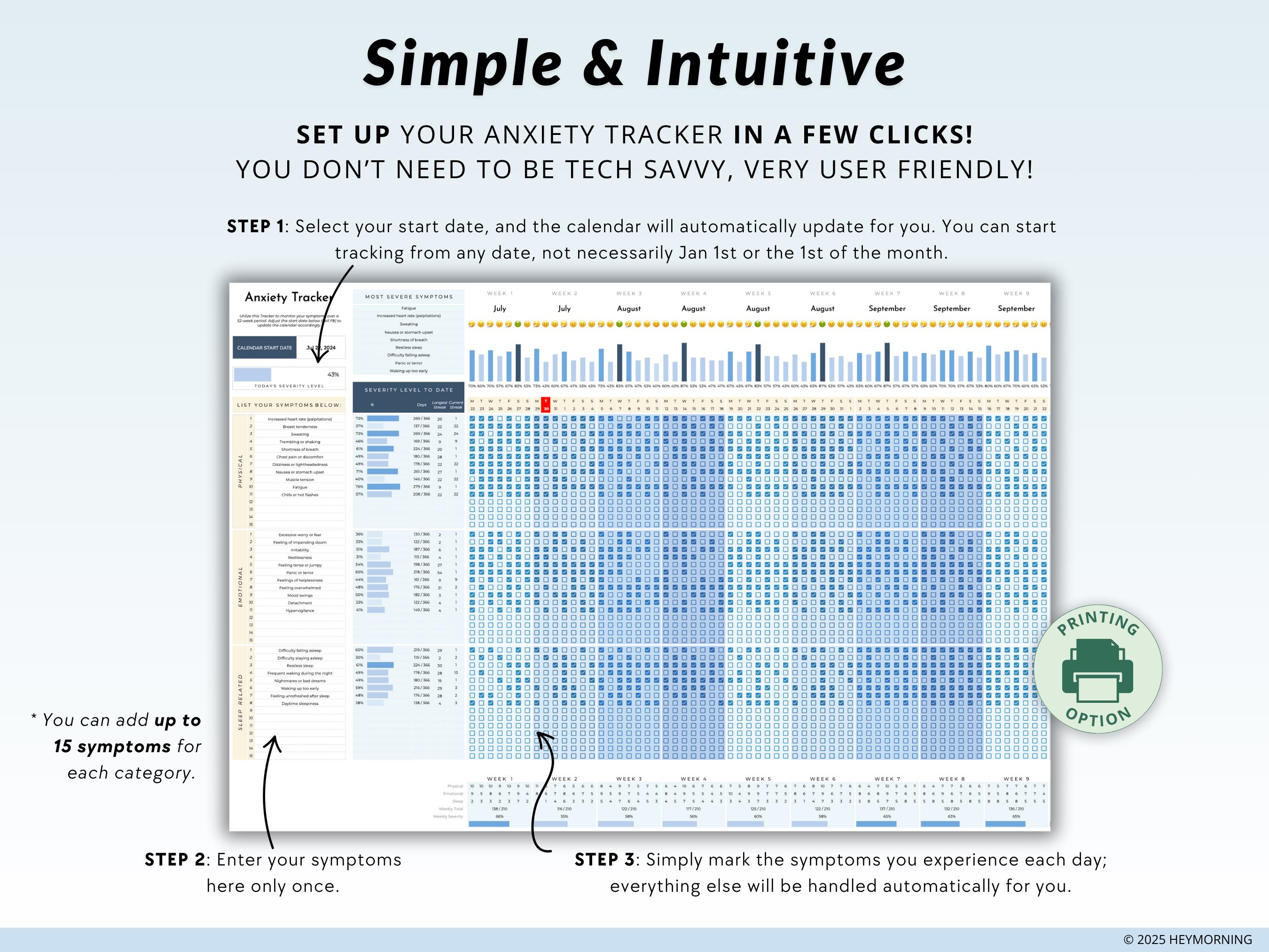Anxiety Tracker Google Sheets Stress Tracker Spreadsheet Chronic ...