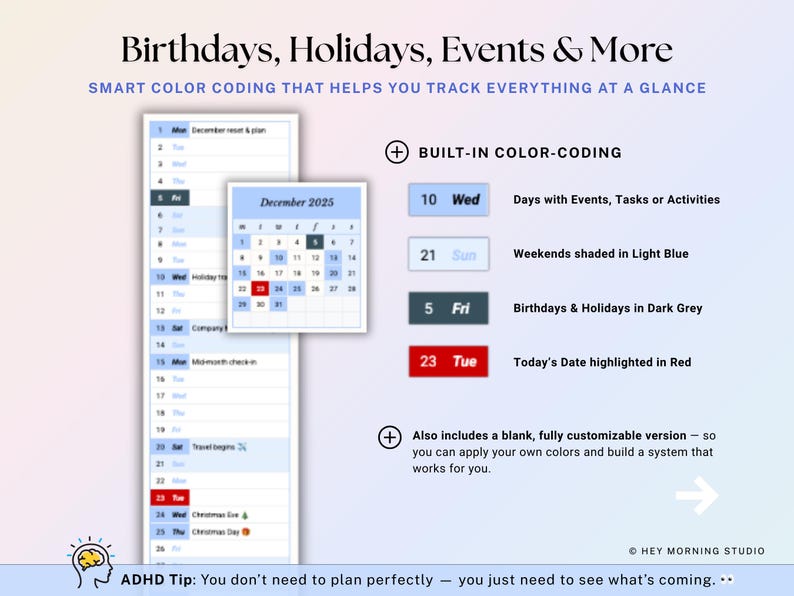 Year at a Glance Planner Spreadsheet Undated Yearly Overview Google ...