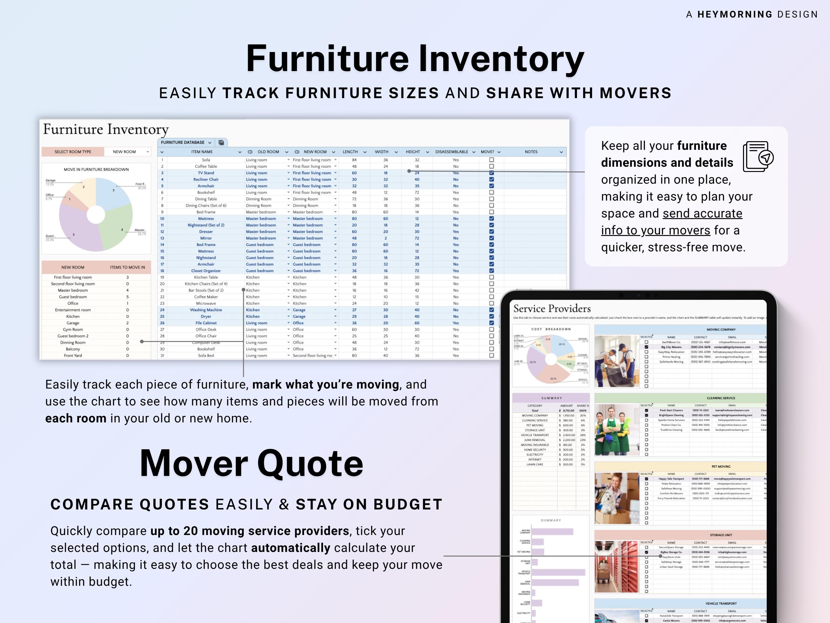 Moving Planner Google Sheets Home Moving Bundle Spreadsheet New ...