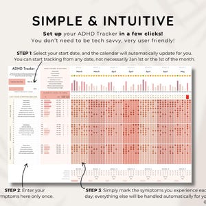 ADHD Tracker Google Sheets Symptom Tracker Spreadsheet Annual ADHD ...