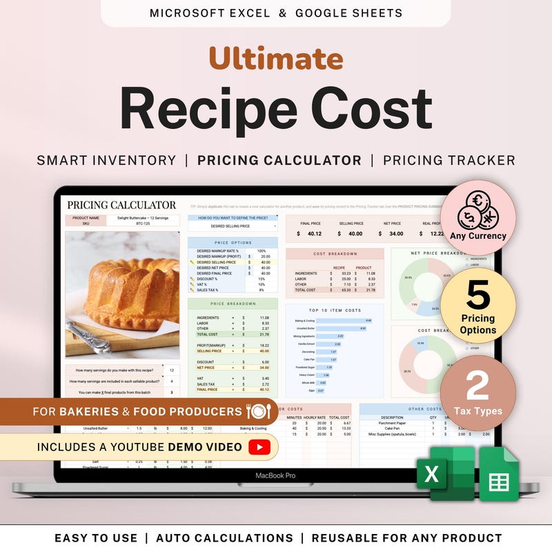 Recipes Excel Sheet - Etsy UK