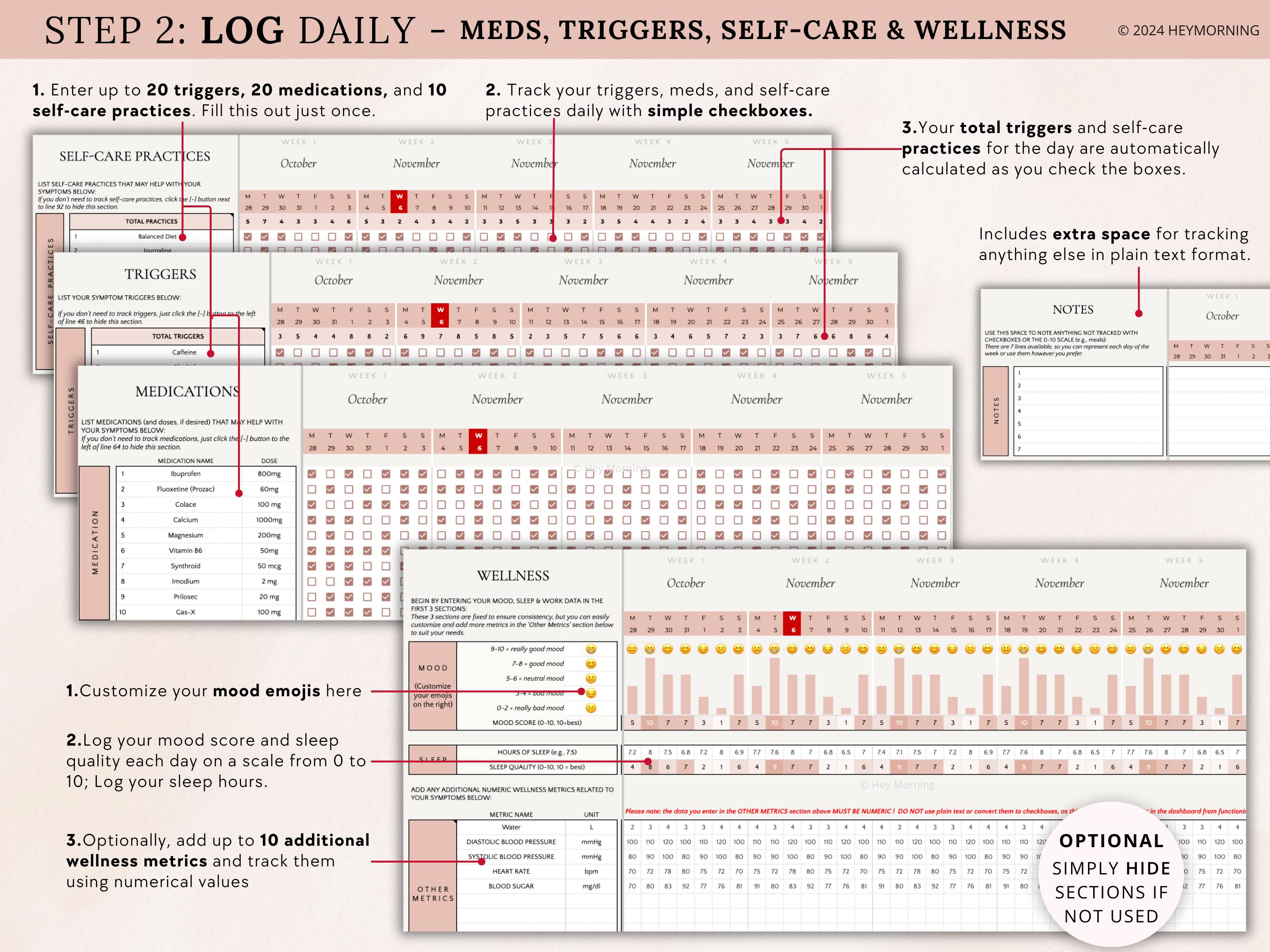 Symptom and Period Tracker Spreadsheet PMDD PMS Symptom Tracker Google ...