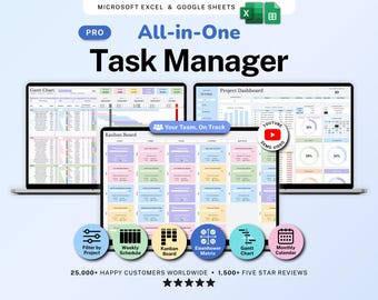 Task Tracker Spreadsheet - to Do List - Google Sheets Template - Task List Template - Digital ...