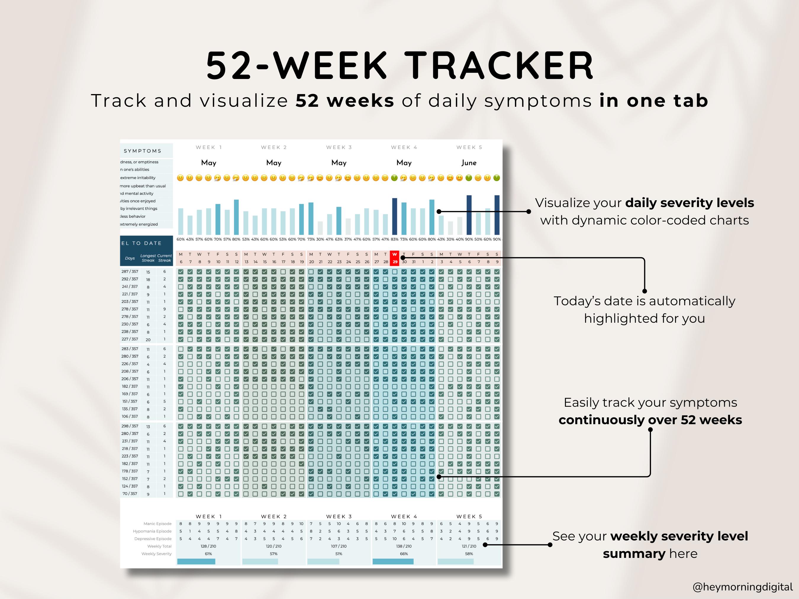 Bipolar Tracker Google Sheets Bipolar Symptom Tracker Spreadsheet Daily ...