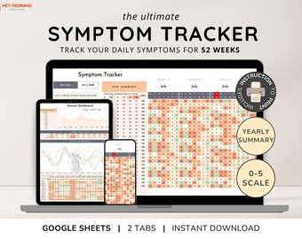 Symptom Tracker Google Sheet Chronic Illness Pain Tracker Spreadsheet ...