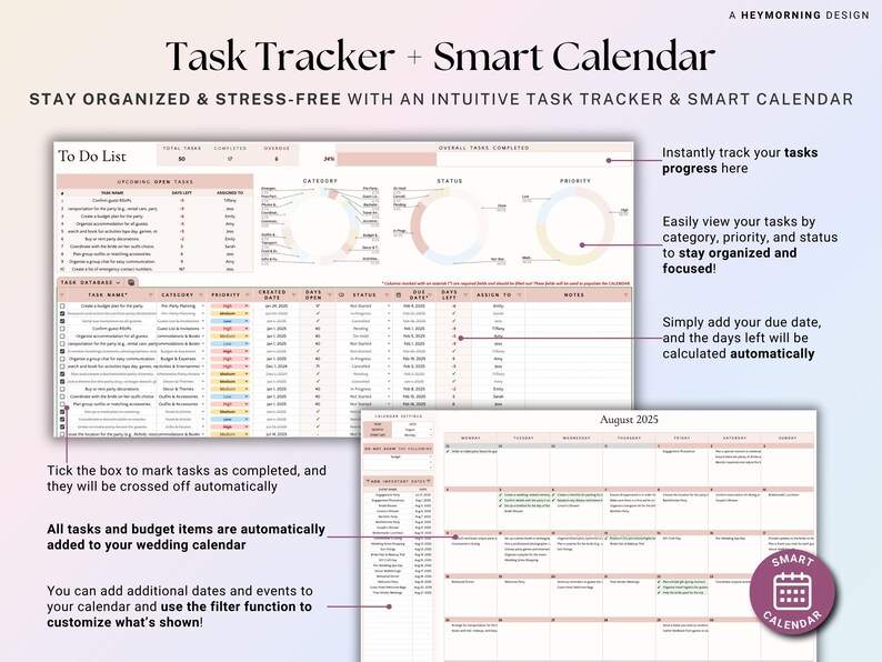 Maid of Honor Planner Bachelorette Party Planning Spreadsheet Wedding ...