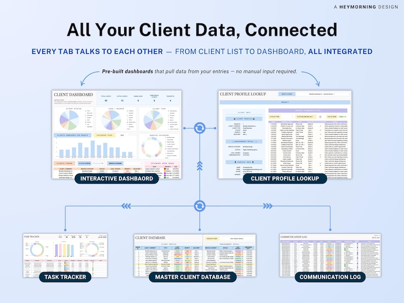 Client Tracker Google Sheets Excel CRM Client Manager Template Small Business Lead Management ...