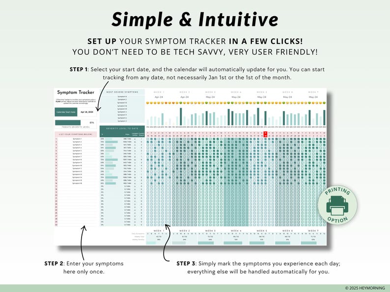 Multi-year Symptom Tracker Google Sheet 5-year Chronic Symptom Tracker ...