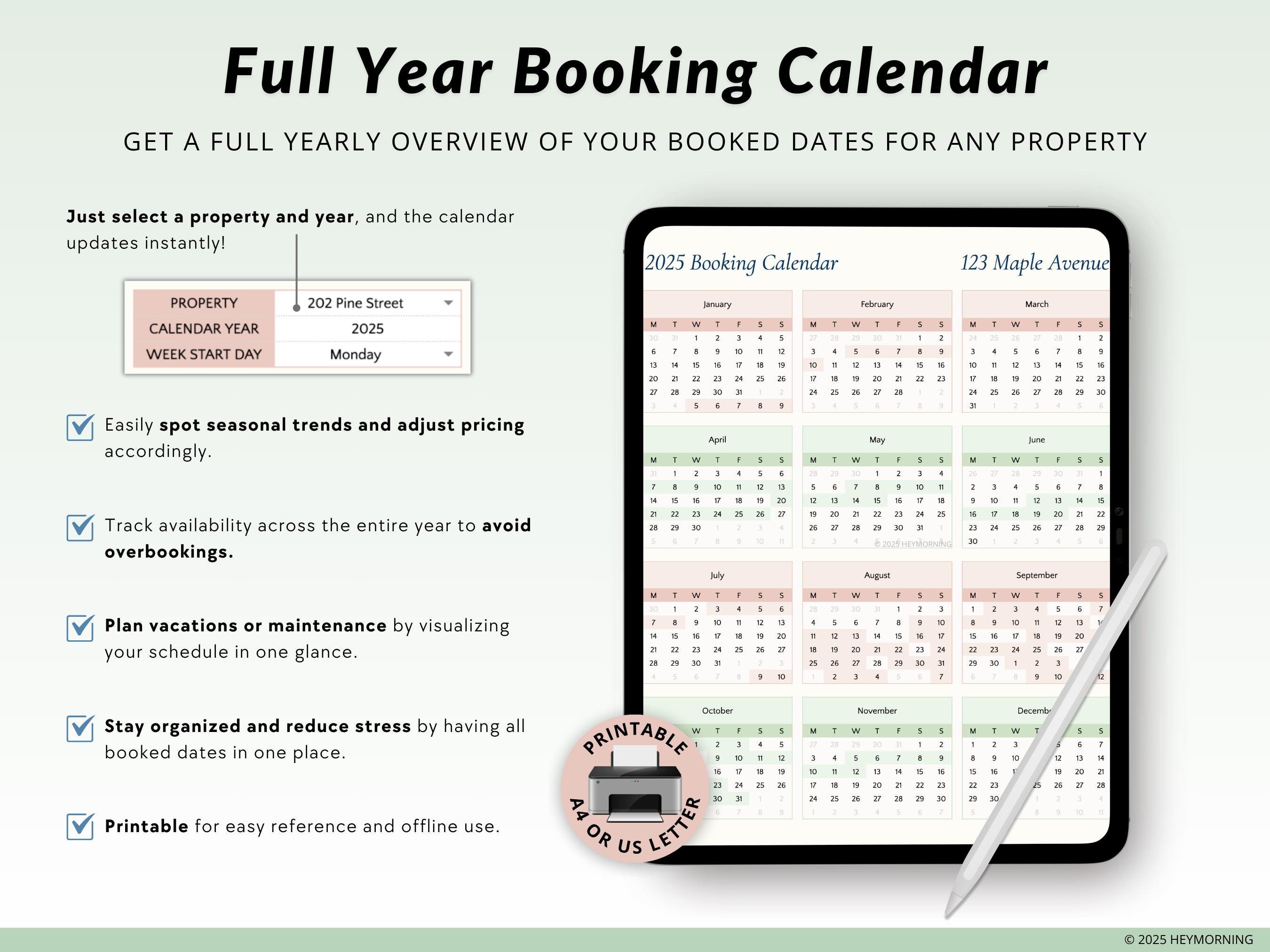Airbnb Booking Calendar Spreadsheet Hotel Reservation Tracker Google ...