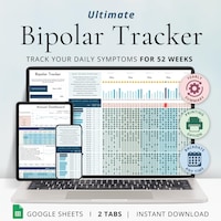 Bipolar Log Bundle Printable PDF | Bipolar Tracker | Mania Tracker ...