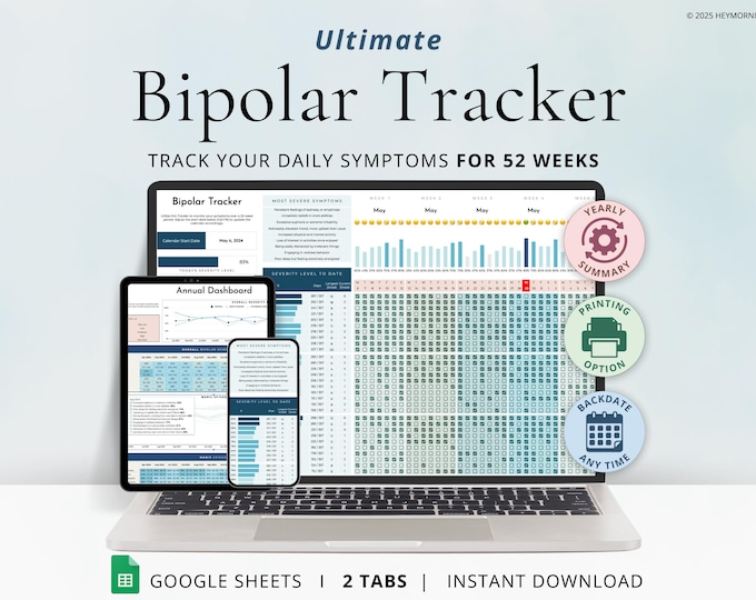 Bipolar Mood Chart - Printable PDF File - Etsy