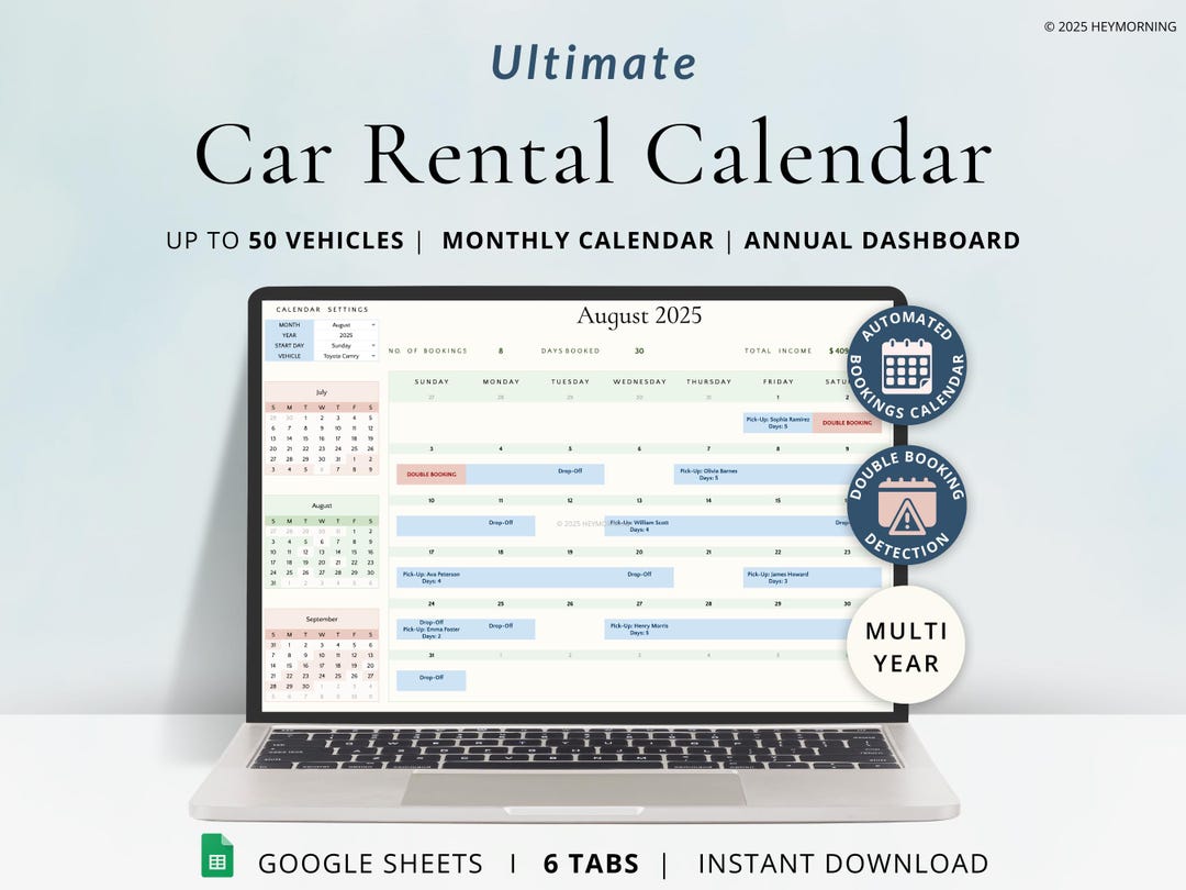 Car Rental Booking Calendar Google Sheets Vehicle Reservation ...